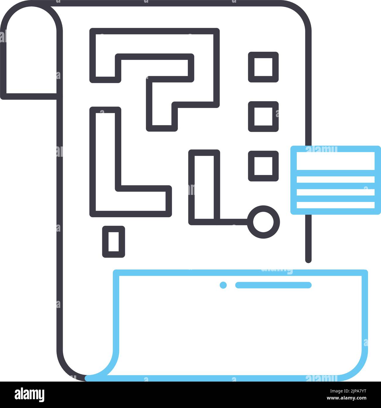 technical project line icon, outline symbol, vector illustration ...