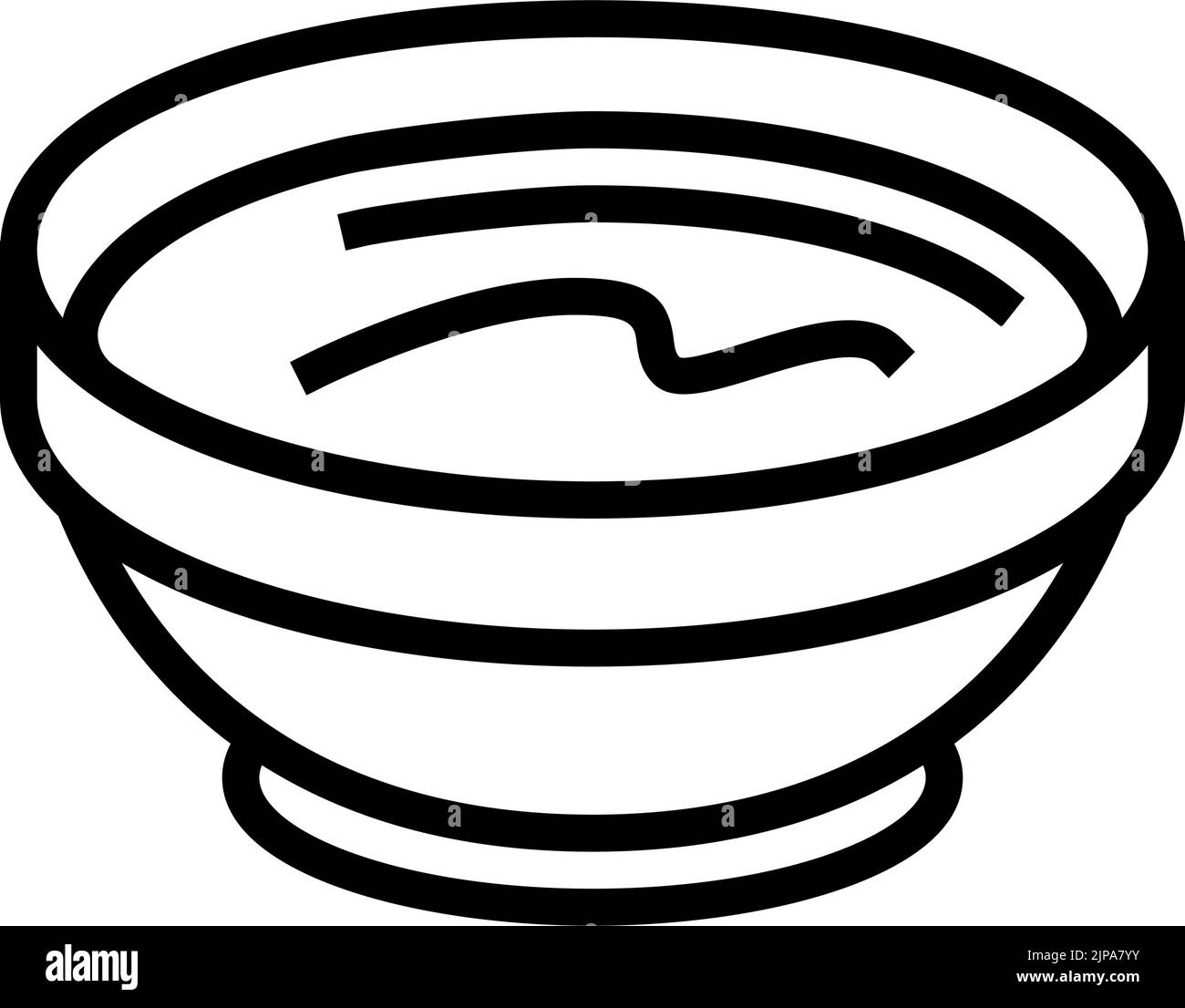 bowl mayonnaise sauce food line icon vector illustration Stock Vector ...