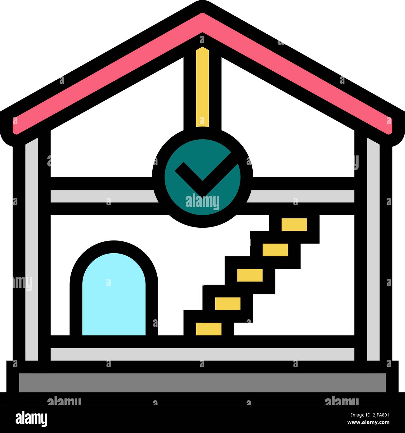 interior architecture room design color icon vector illustration Stock ...