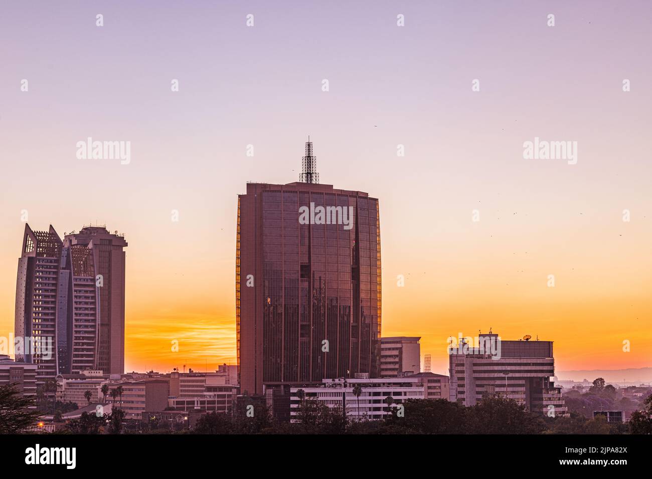Nairobi Cityscape Capital City Of Kenya Modern Skyline Skyscrapers High ...