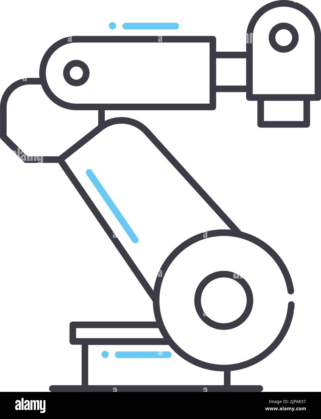 industrial robots line icon, outline symbol, vector illustration ...