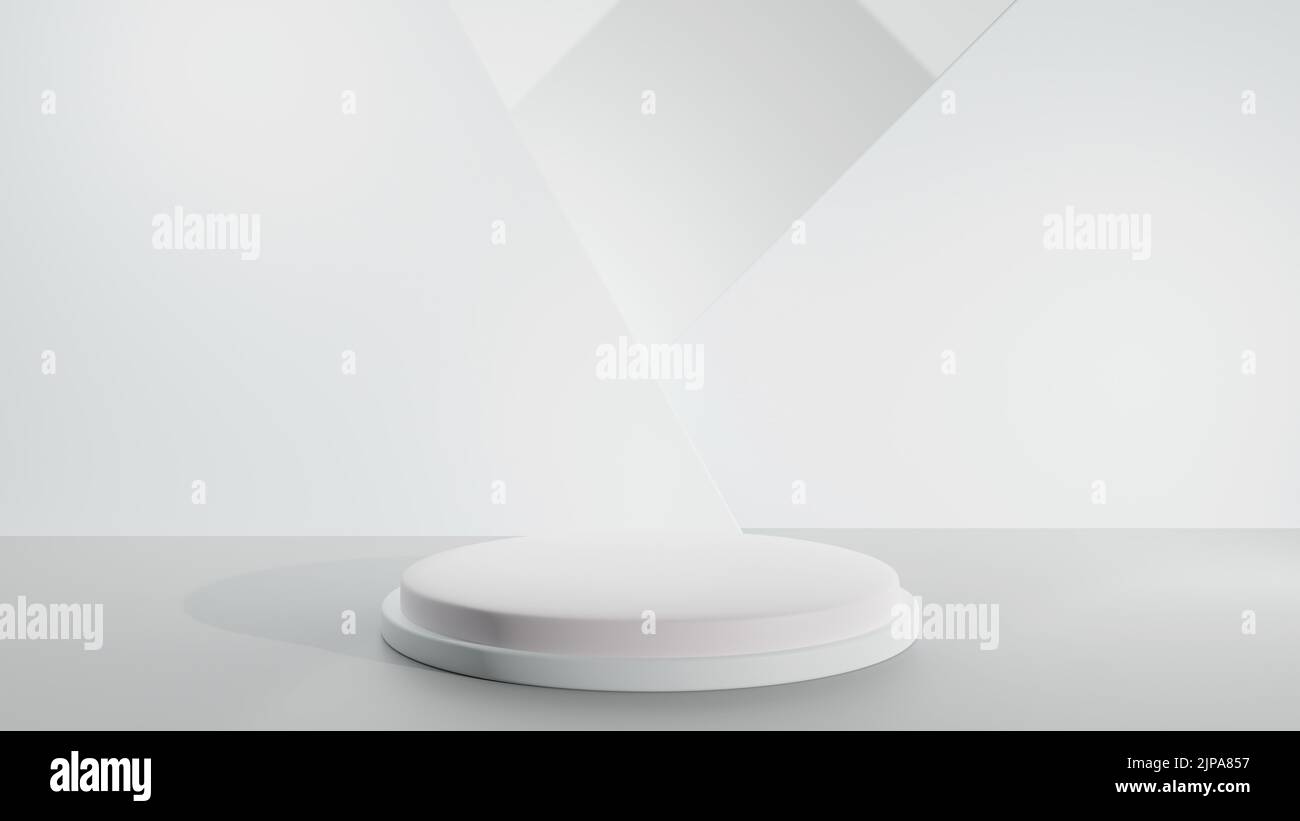 White podium on white natural background for product display and enough ...