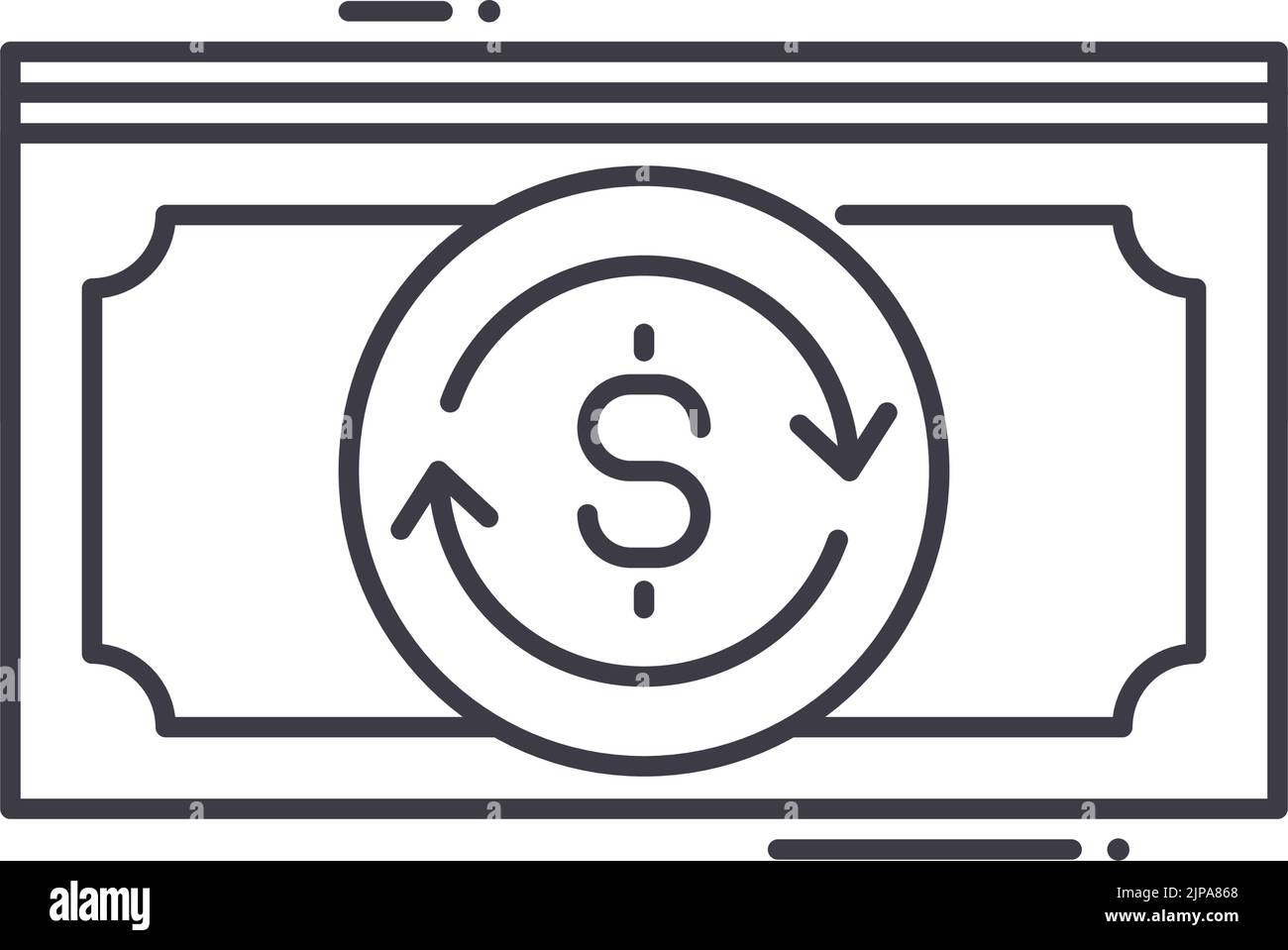 money flow line icon, outline symbol, vector illustration, concept sign ...
