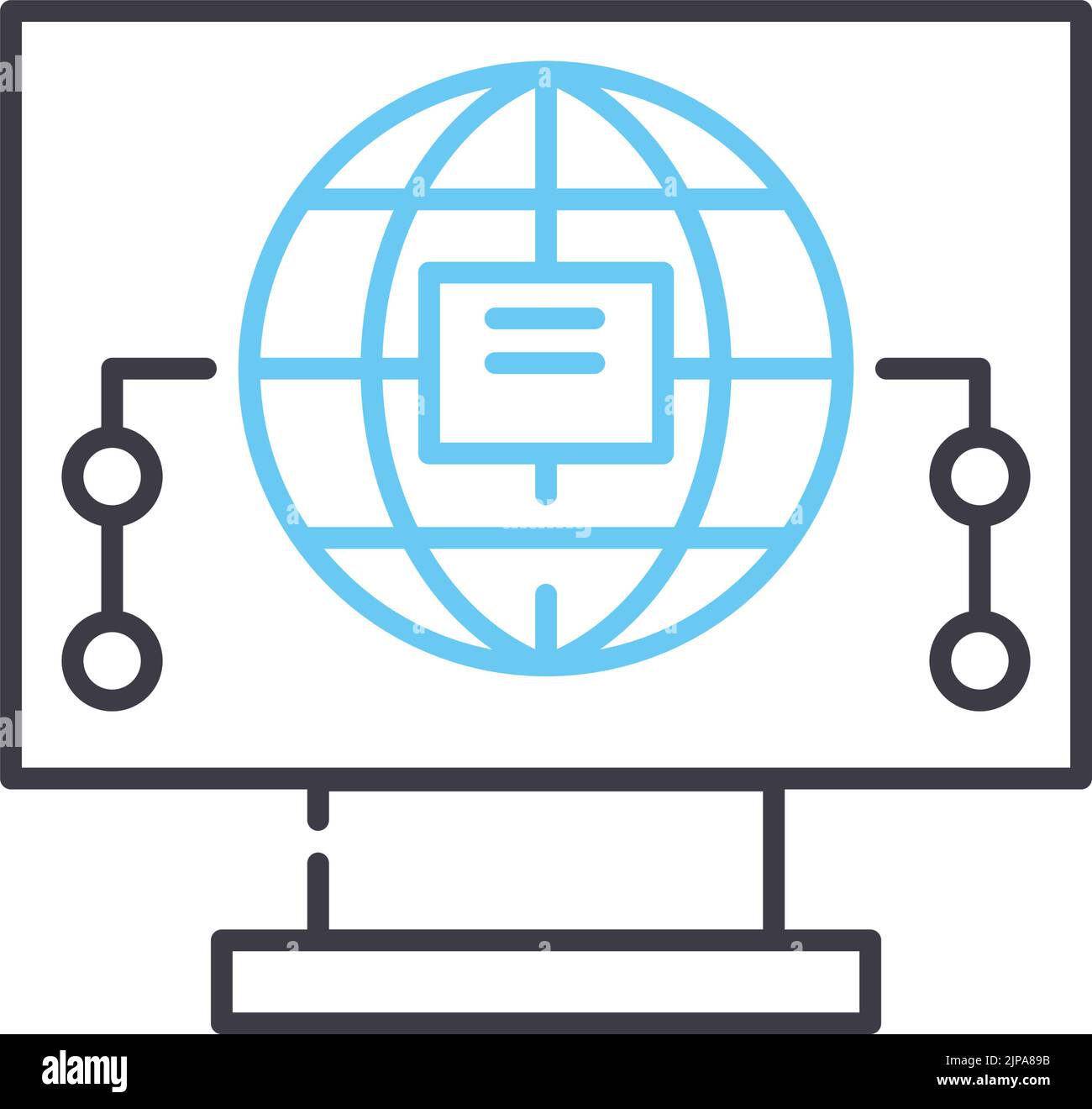 information line icon, outline symbol, vector illustration, concept ...