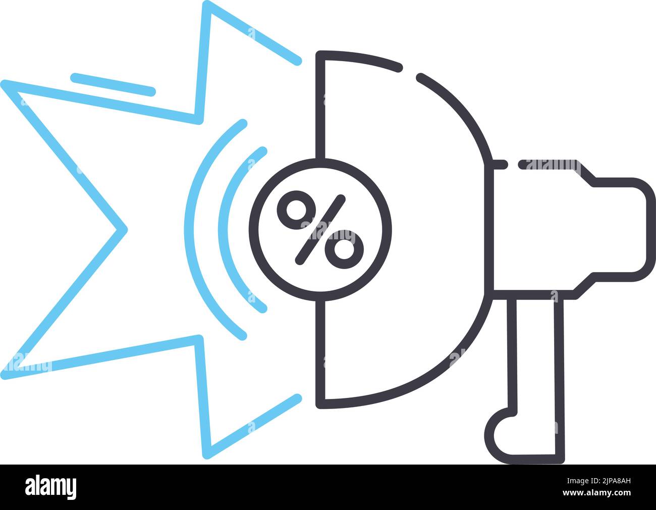 sales promotion line icon, outline symbol, vector illustration, concept ...