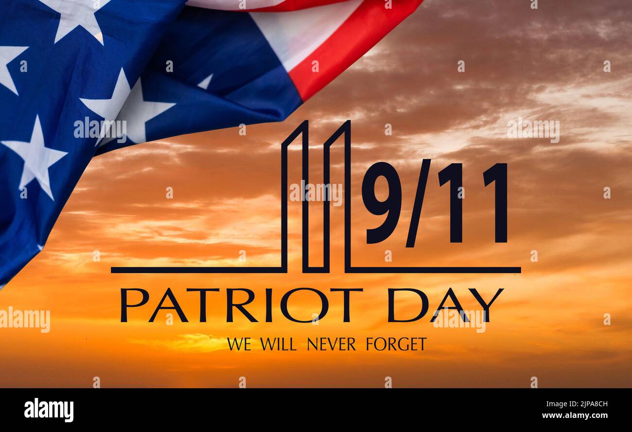 September 11, patriot day background. United states flag poster. Modern ...