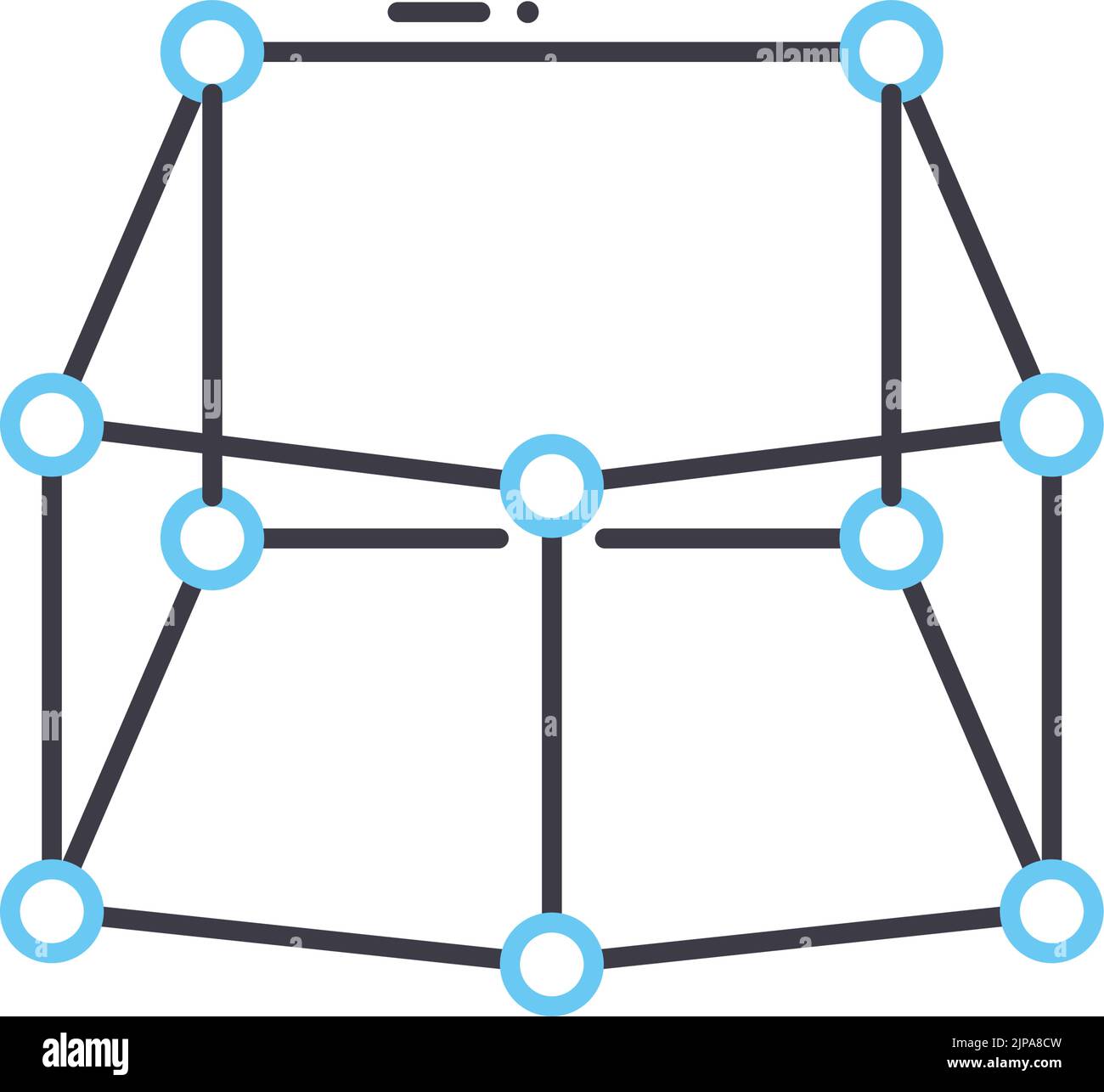 network structure line icon, outline symbol, vector illustration ...