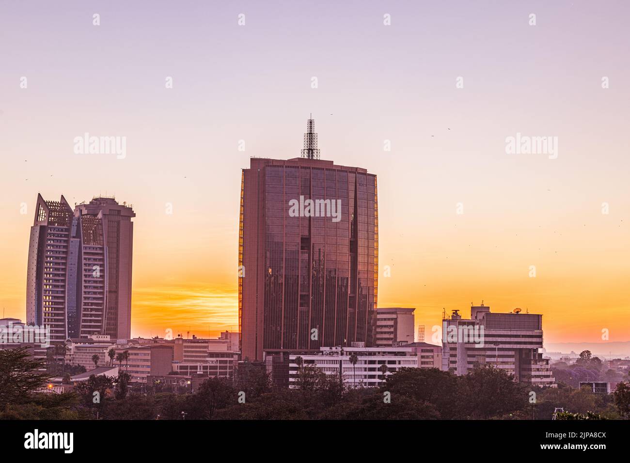 Nairobi Cityscape Capital City Of Kenya Modern Skyline Skyscrapers High ...