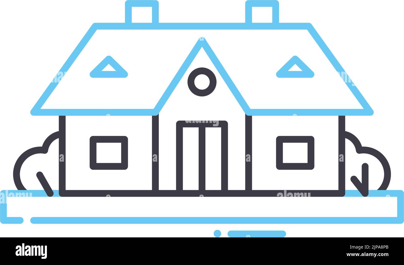 house line icon, outline symbol, vector illustration, concept sign ...