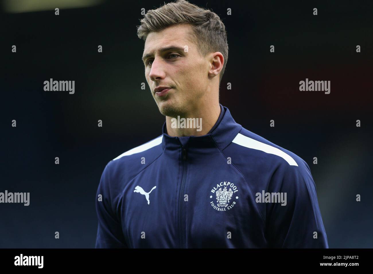 Stuart Moore #13 of Blackpool arrives at the stadium Stock Photo - Alamy