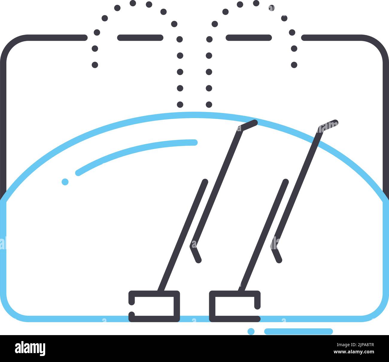 wiper line icon, outline symbol, vector illustration, concept sign ...