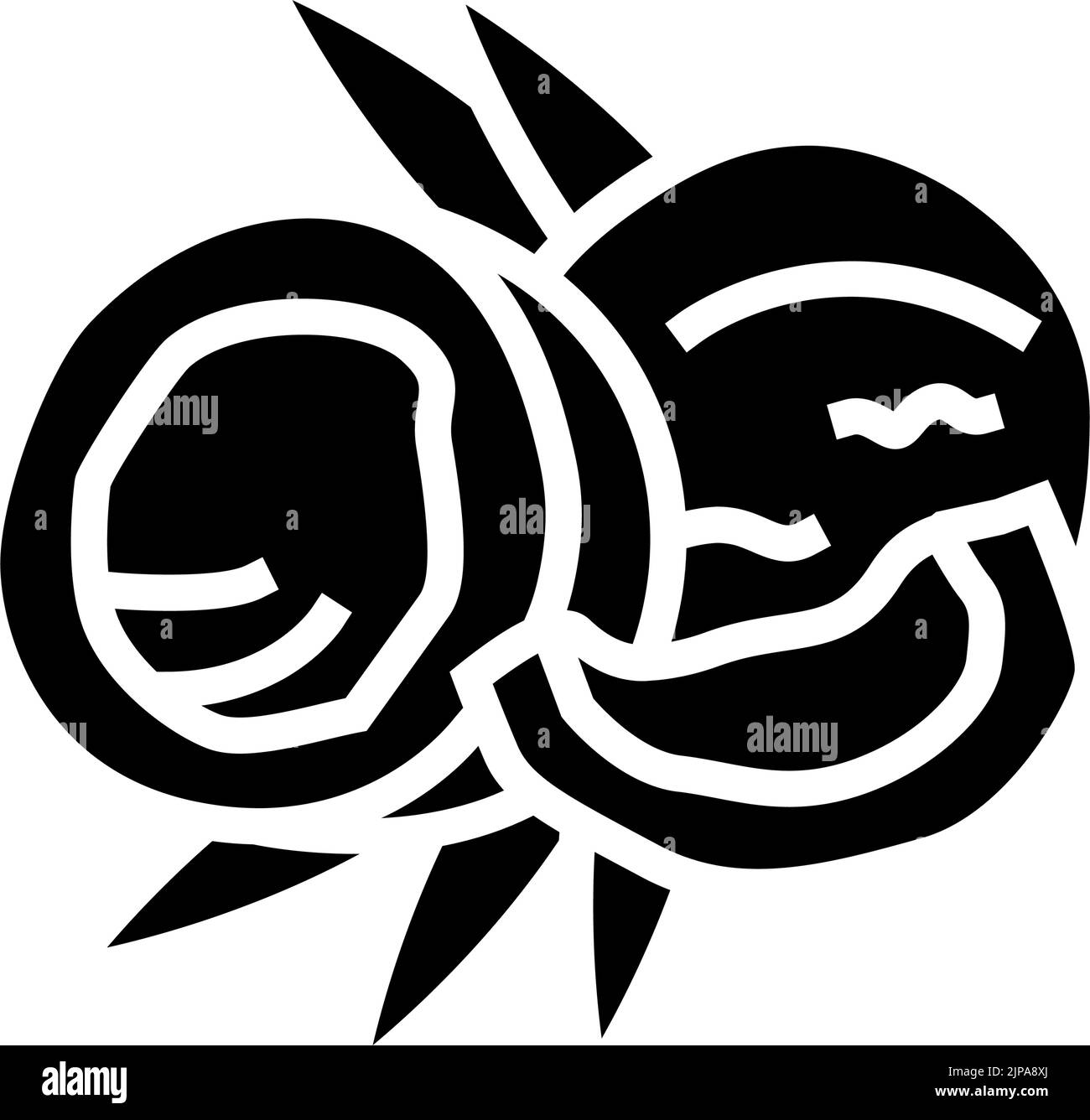 coconut cut leaves glyph icon vector illustration Stock Vector Image ...