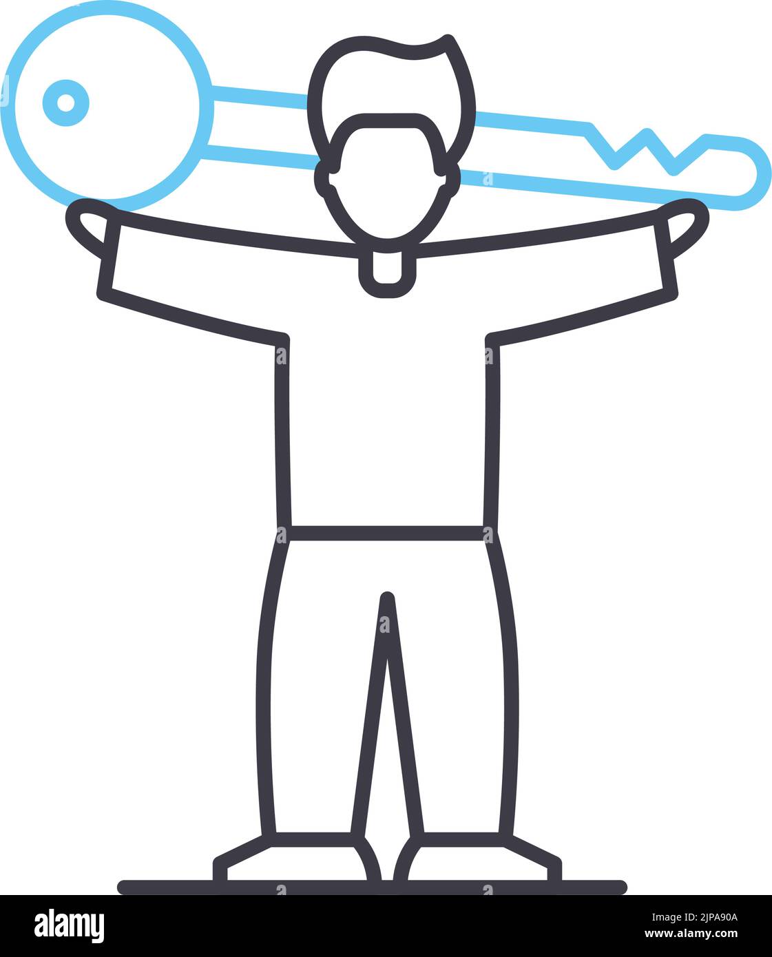 key person line icon, outline symbol, vector illustration, concept sign ...