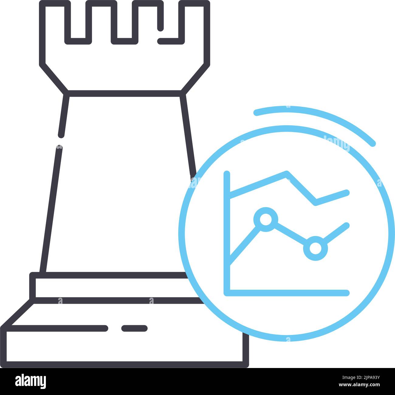 strategic planning line icon, outline symbol, vector illustration ...