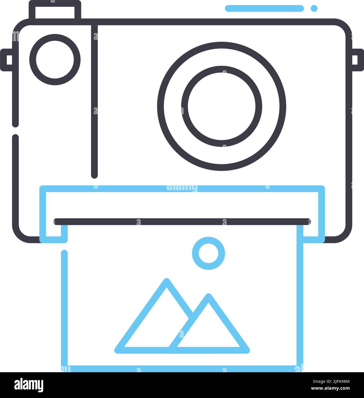 vintage camera line icon, outline symbol, vector illustration, concept ...