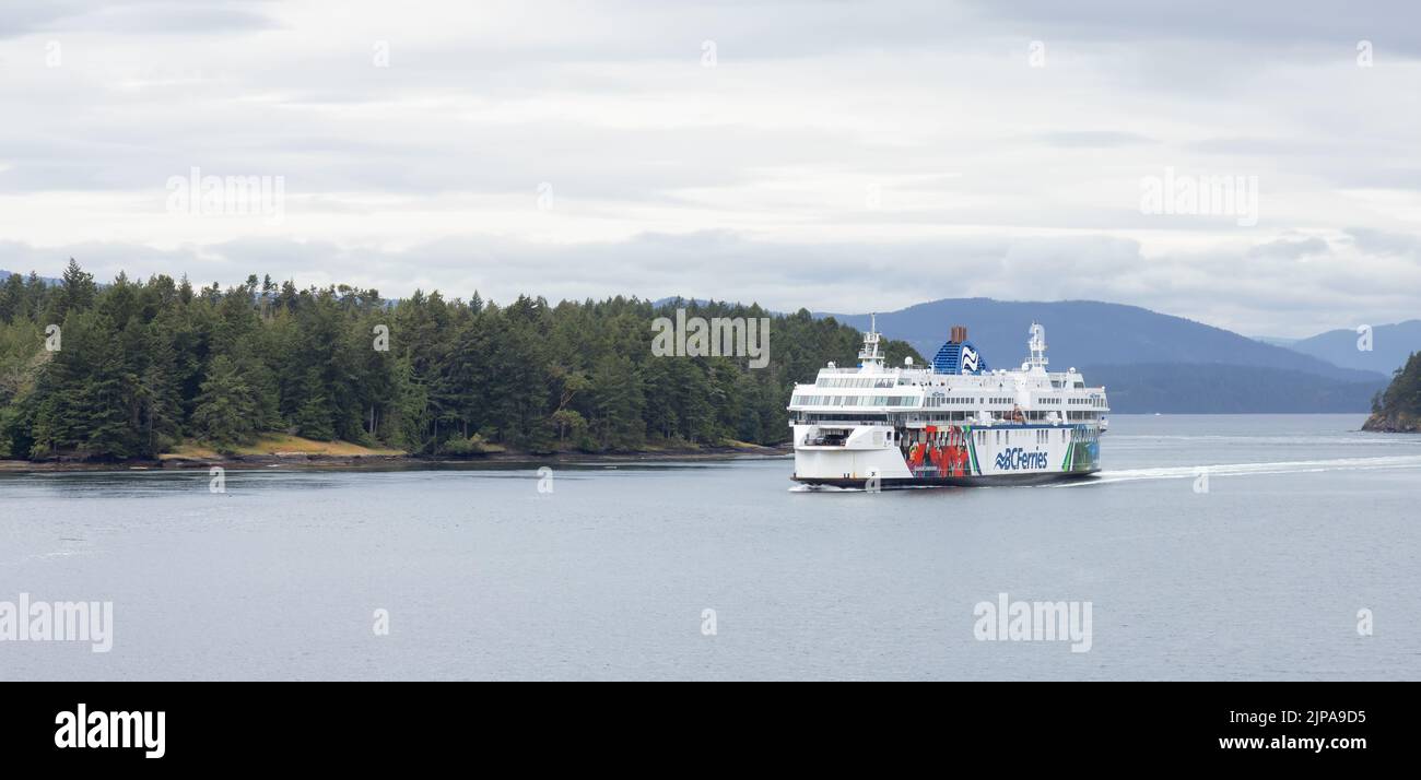 BC Ferries Boat in Pacific Ocean during cloudy summer day Stock Photo ... BC Ferries Boat in Pacific Ocean during cloudy summer day Stock Photo ...