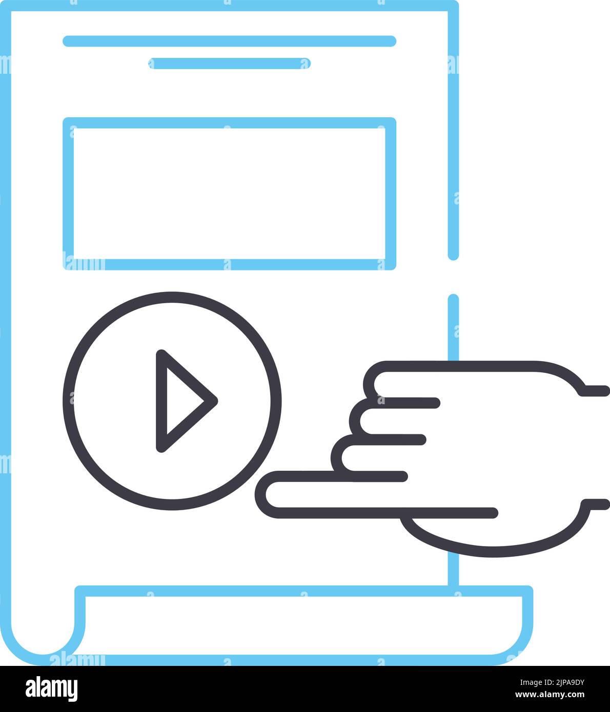 project start line icon, outline symbol, vector illustration, concept ...