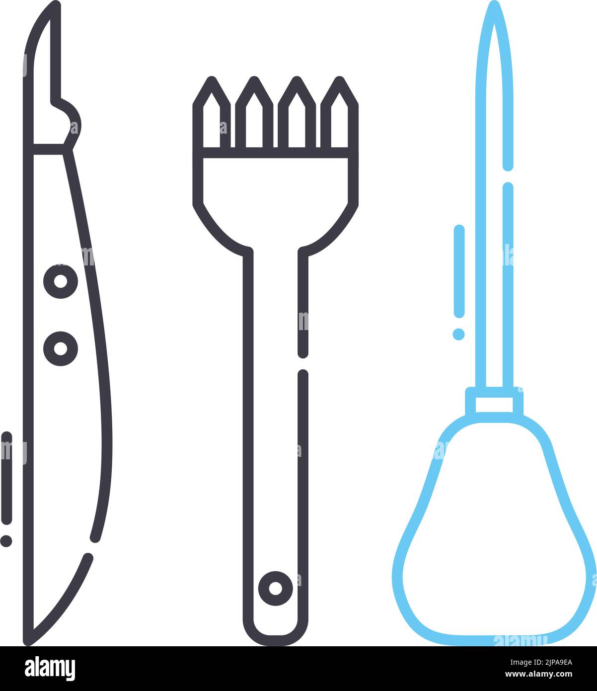 leather tool line icon, outline symbol, vector illustration, concept ...