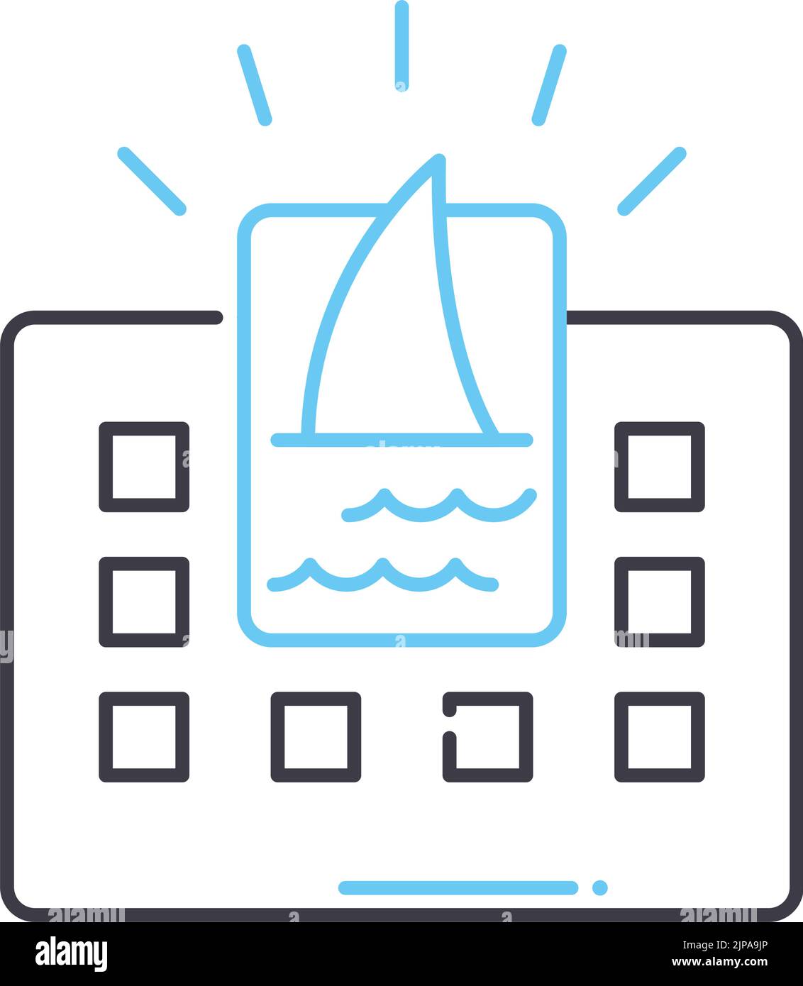 vacation dates line icon, outline symbol, vector illustration, concept ...