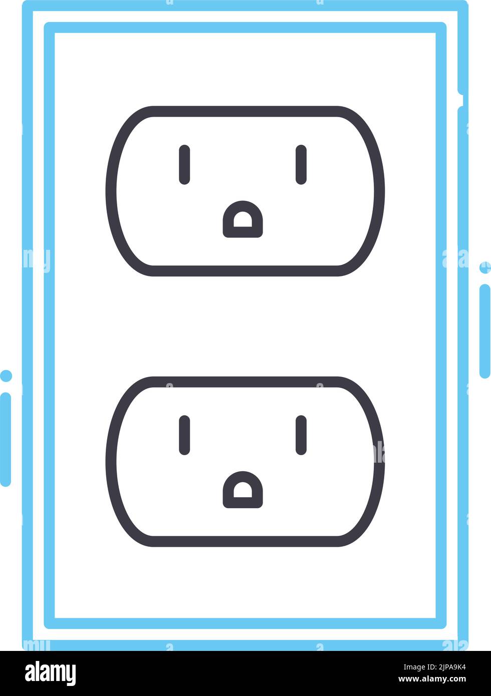 power outlet line icon, outline symbol, vector illustration, concept ...
