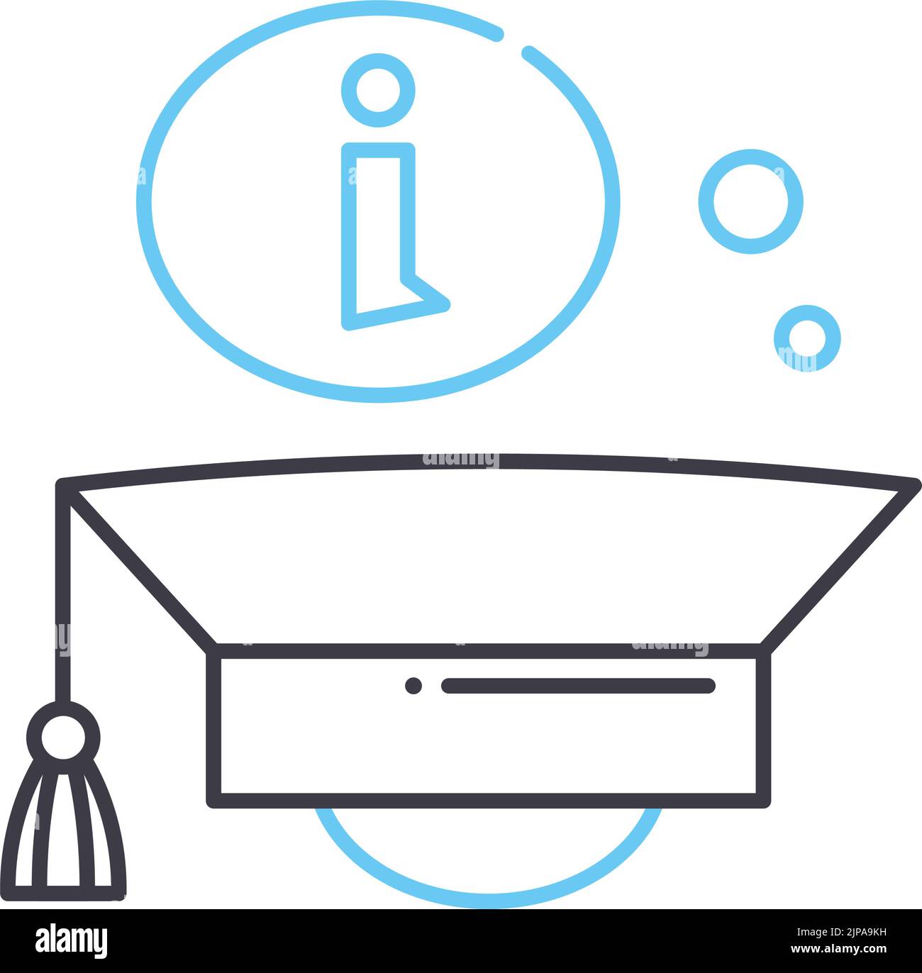 graduation information line icon, outline symbol, vector illustration ...