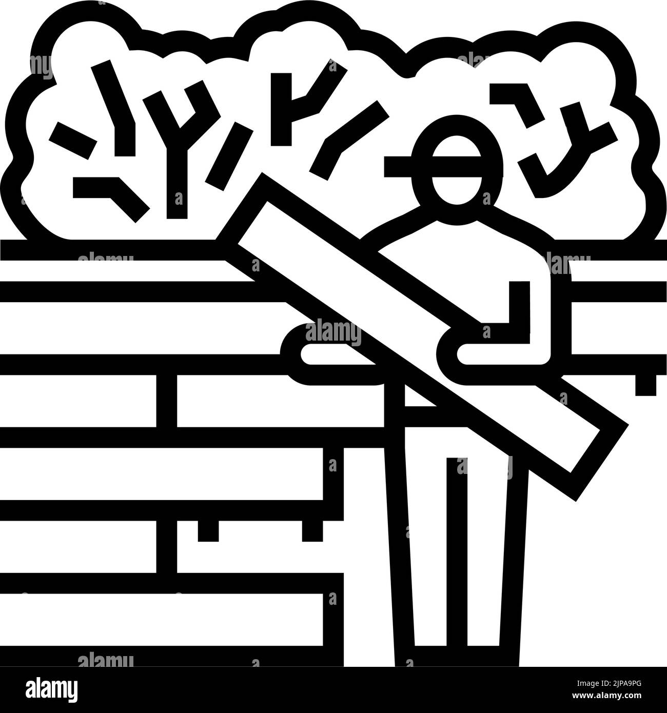 decking installation repair line icon vector illustration Stock Vector ...