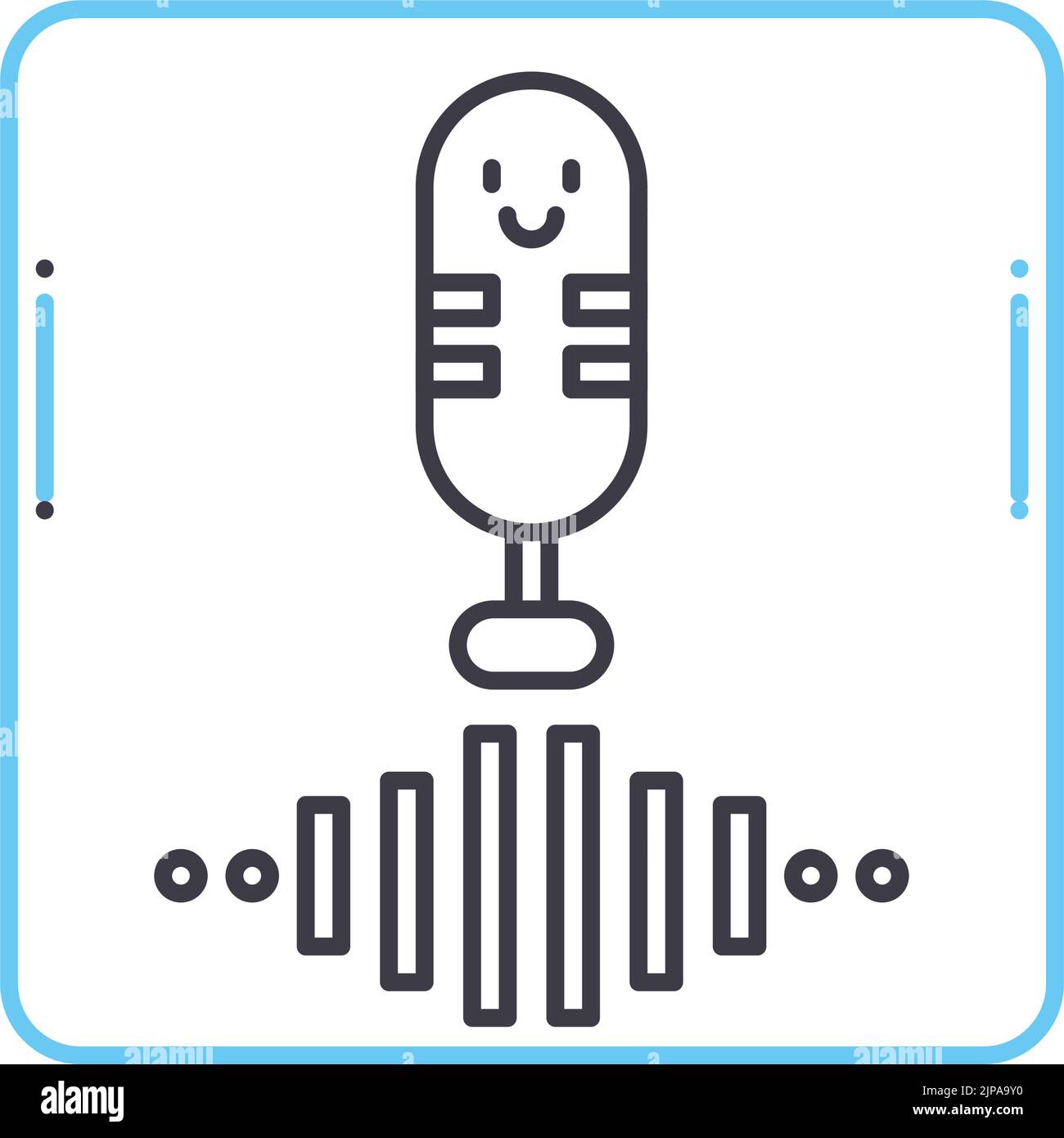 voice assistant interface line icon, outline symbol, vector illustration, concept sign Stock ...