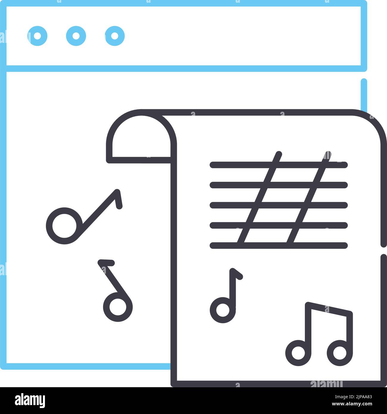 notepad line icon, outline symbol, vector illustration, concept sign ...