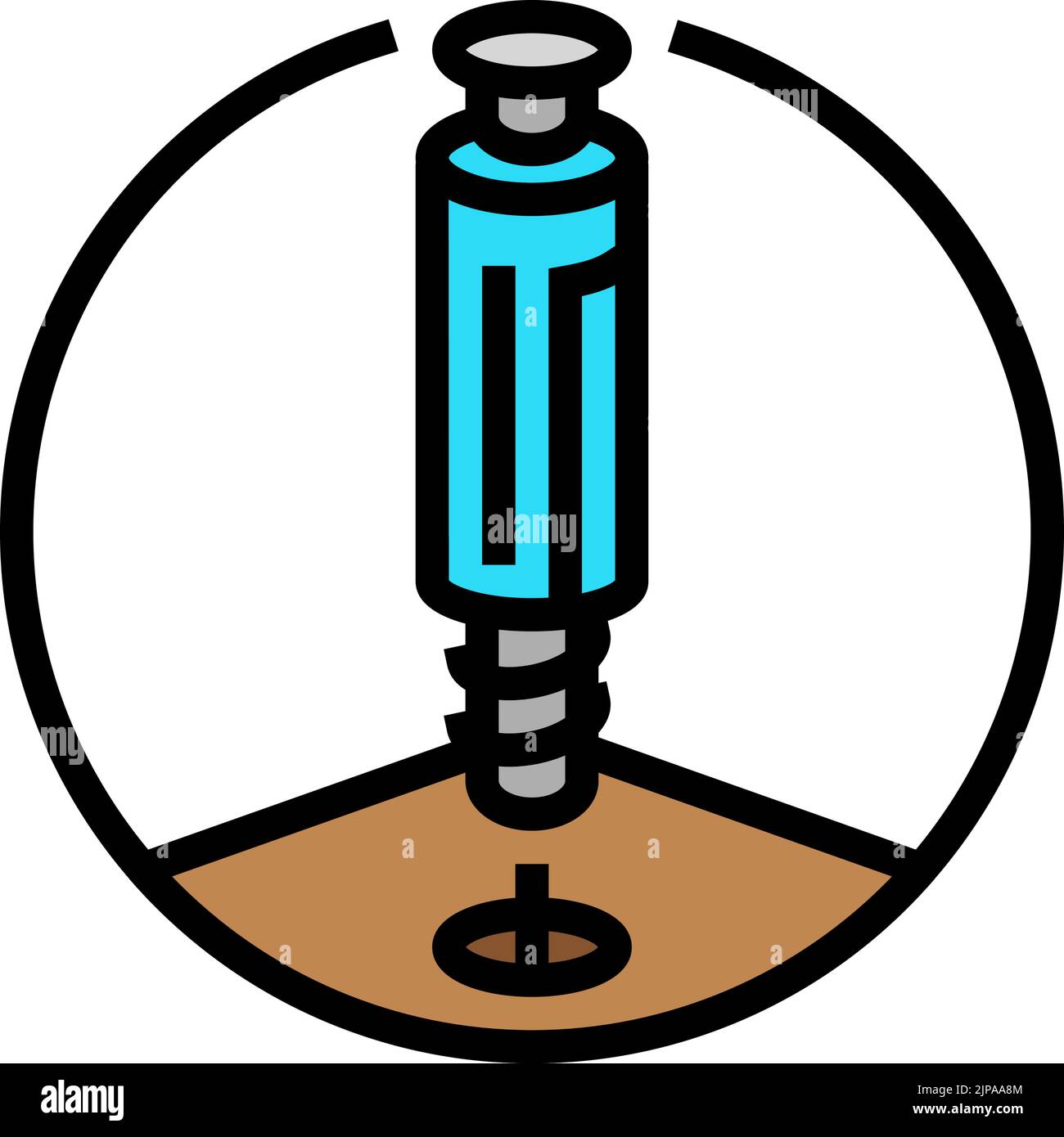 insert metal screw assembly furniture color icon vector illustration ...