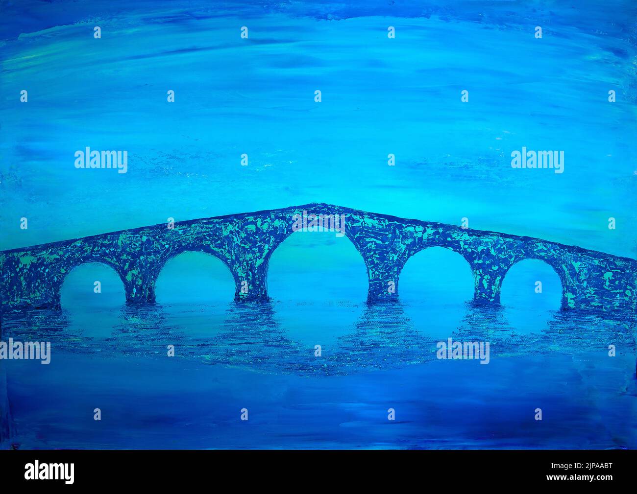 Art painting of the roman bridge Stock Photo - Alamy