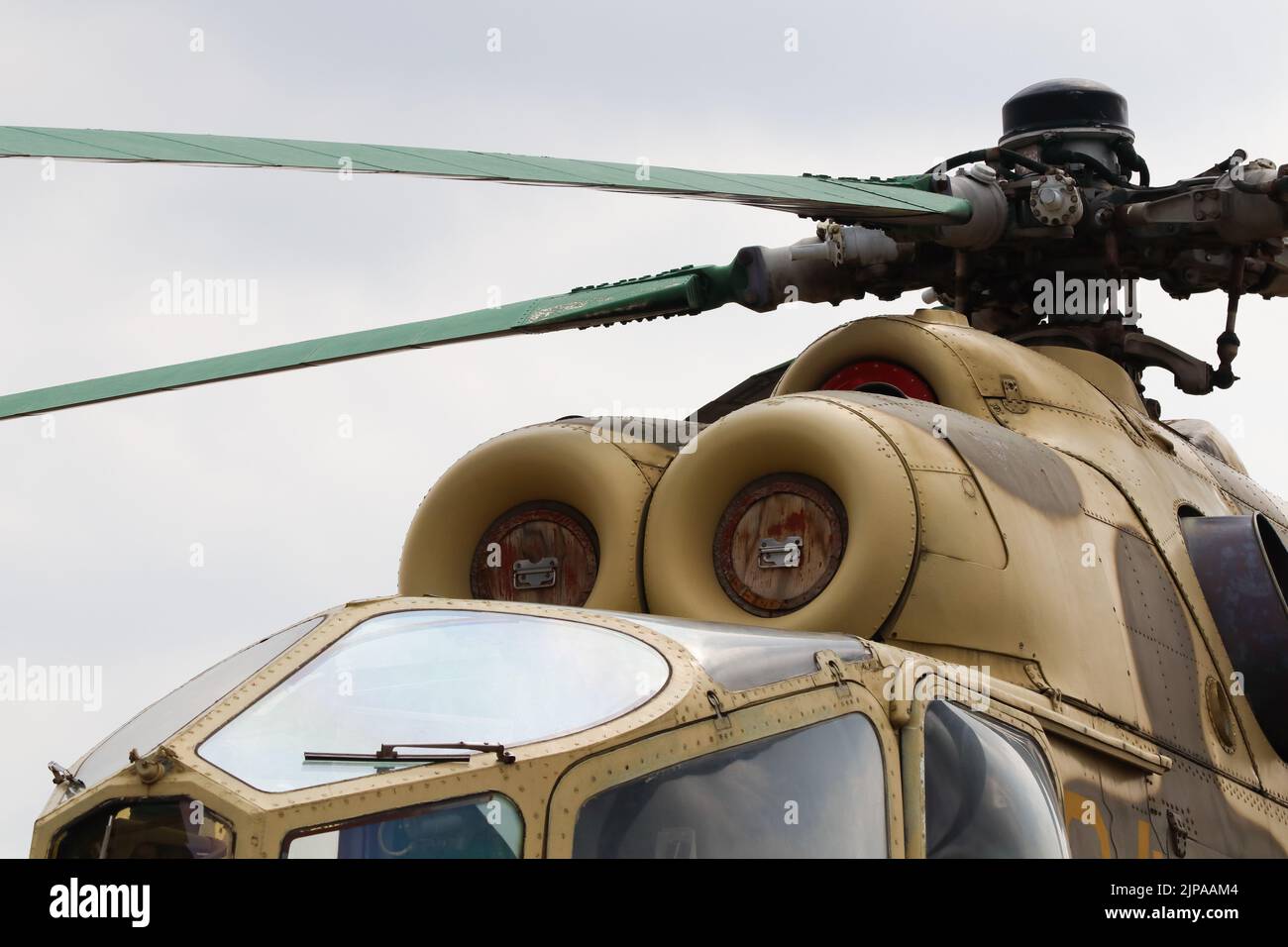 Russian Attack Helicopter Close-up Cockpit Abstract Stock Photo - Alamy