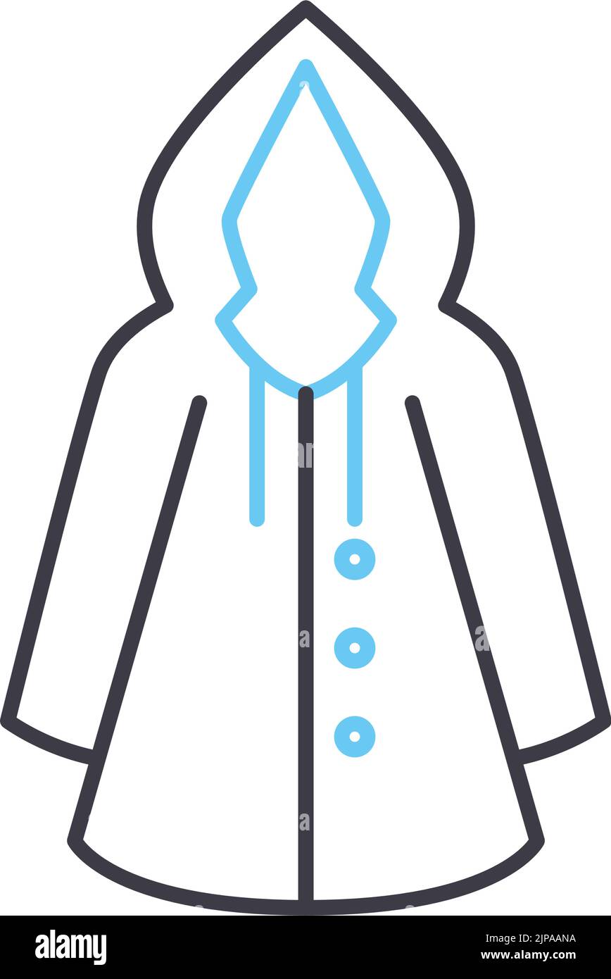 raincoat line icon, outline symbol, vector illustration, concept sign ...