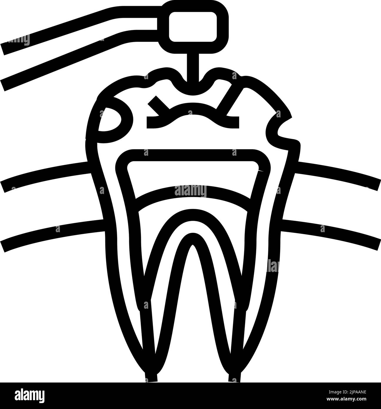 caries treatment line icon vector illustration Stock Vector Image & Art ...