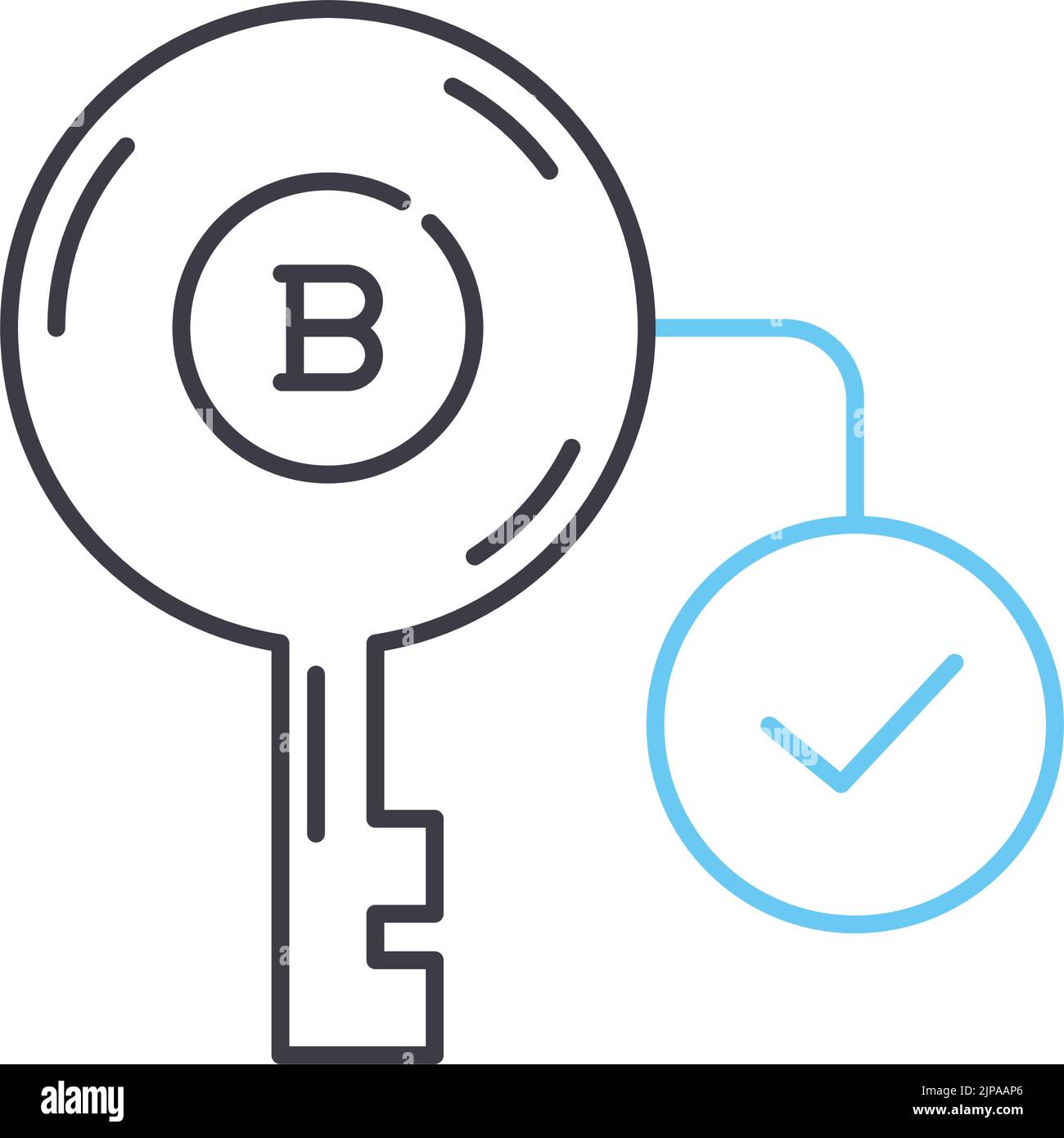 public key line icon, outline symbol, vector illustration, concept sign ...