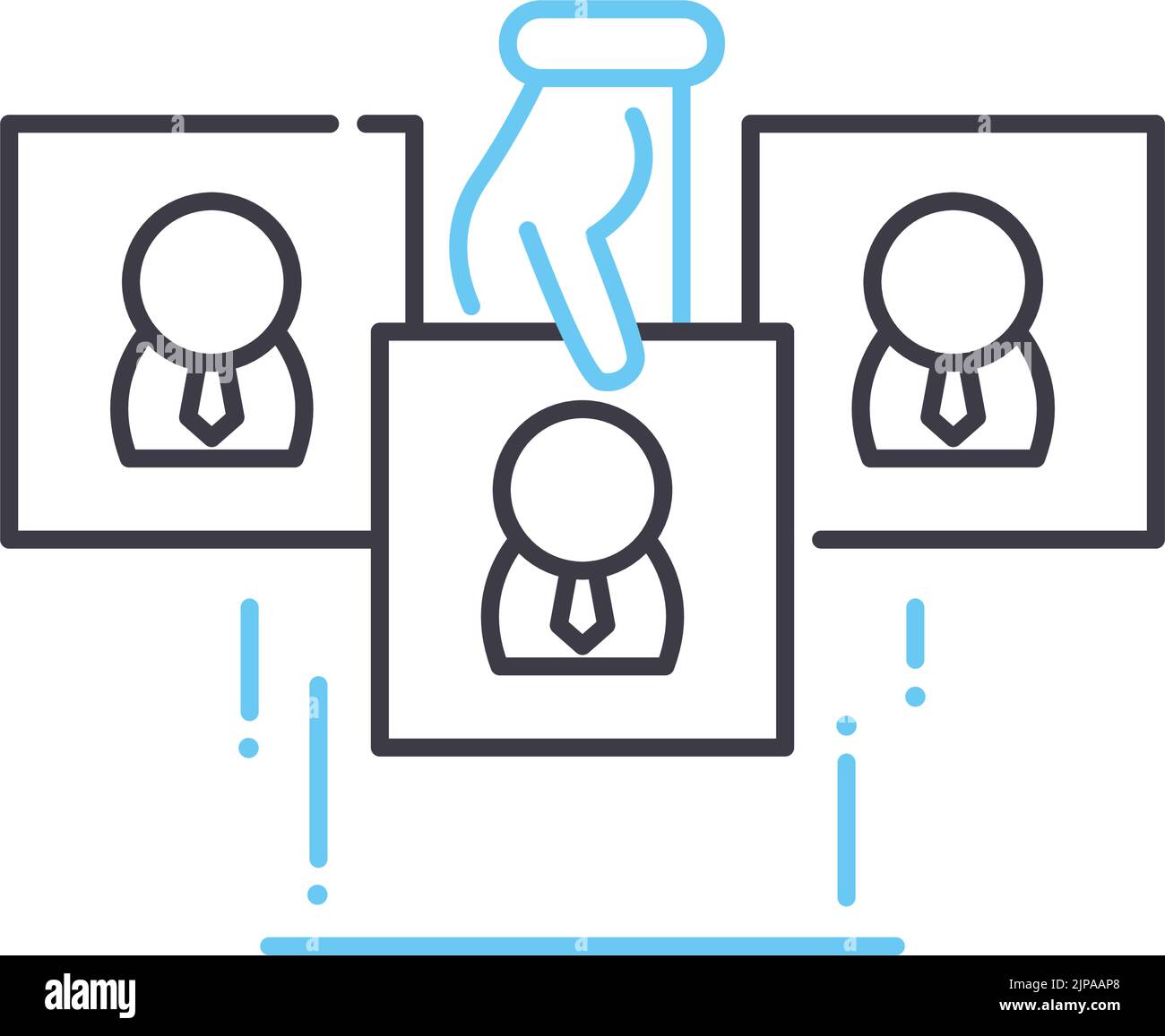 hr strategy line icon, outline symbol, vector illustration, concept ...