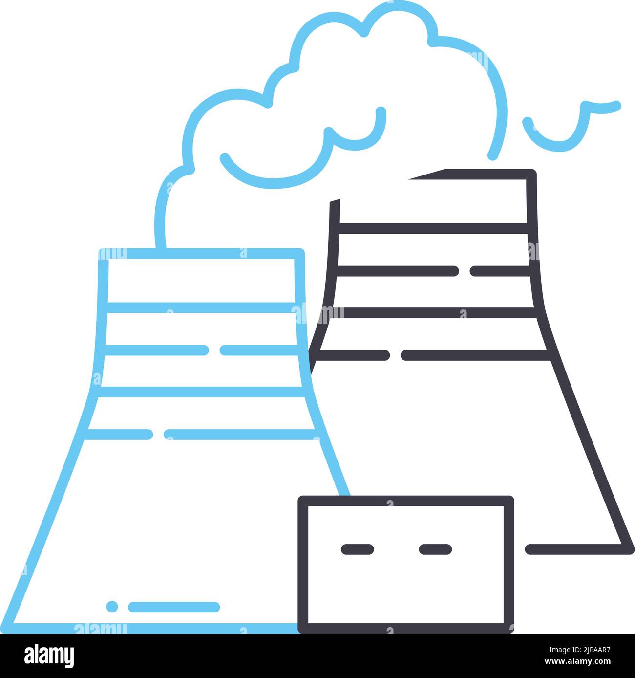 thermal power line icon, outline symbol, vector illustration, concept ...