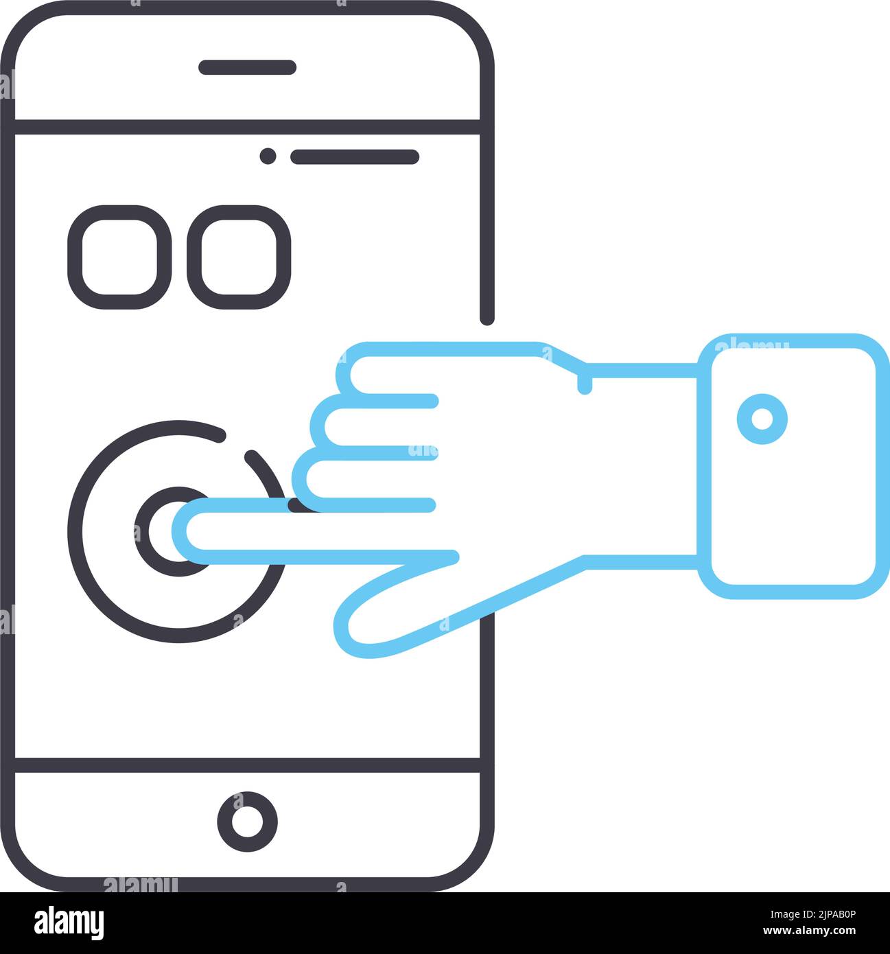 touch screen line icon, outline symbol, vector illustration, concept ...