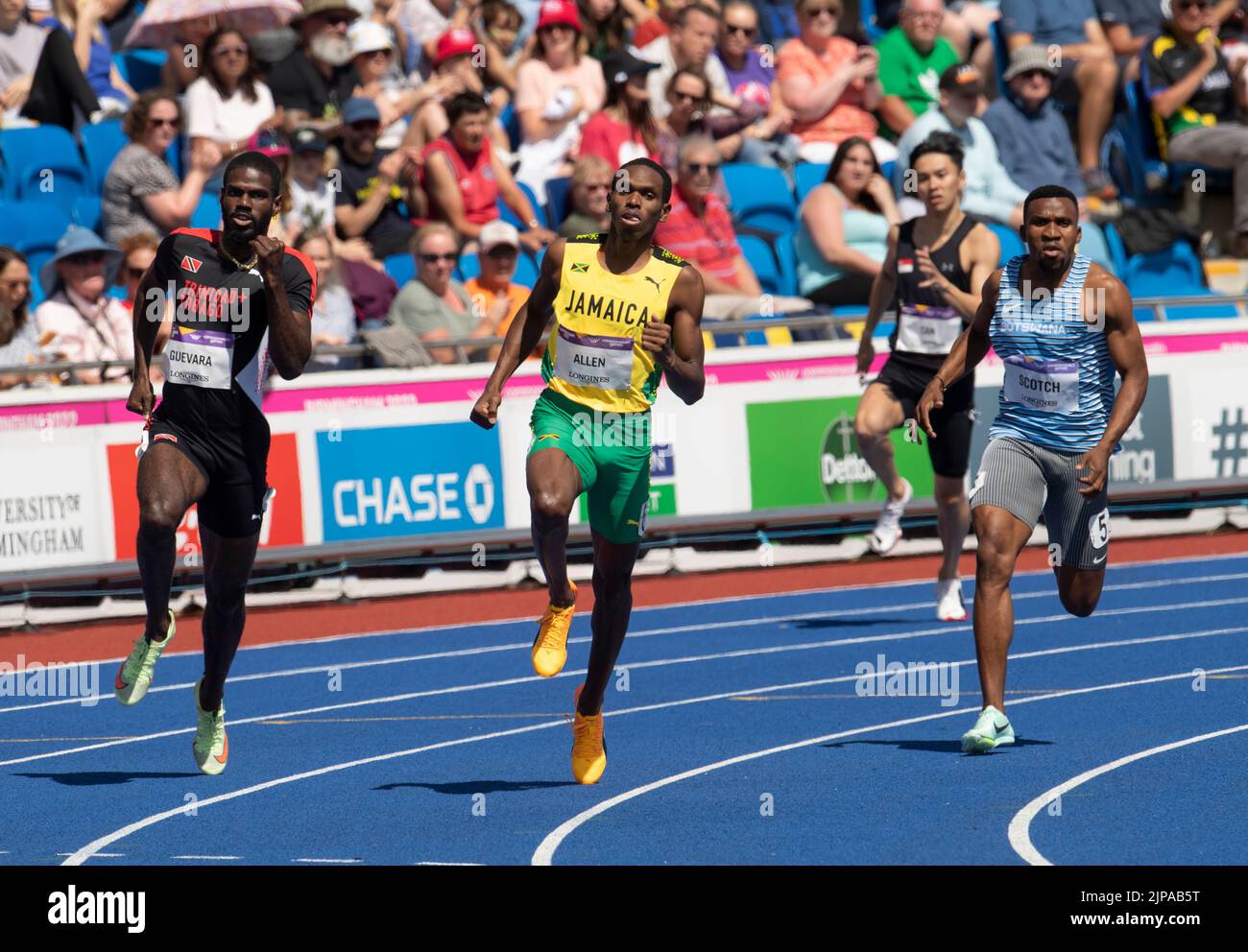 Asa Guevara, Nathon Allen and Leungo Scotch competing in the men's 400m ...