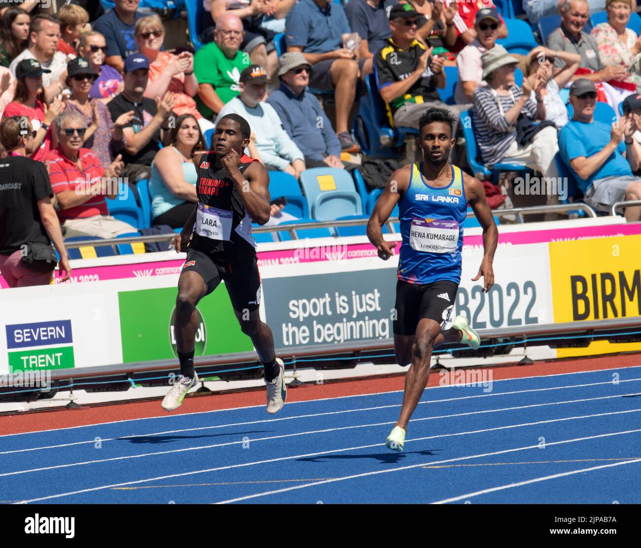 Kalinga Hewa-Kumarage of Sri Lanka competing in the men's 400m heats at ...
