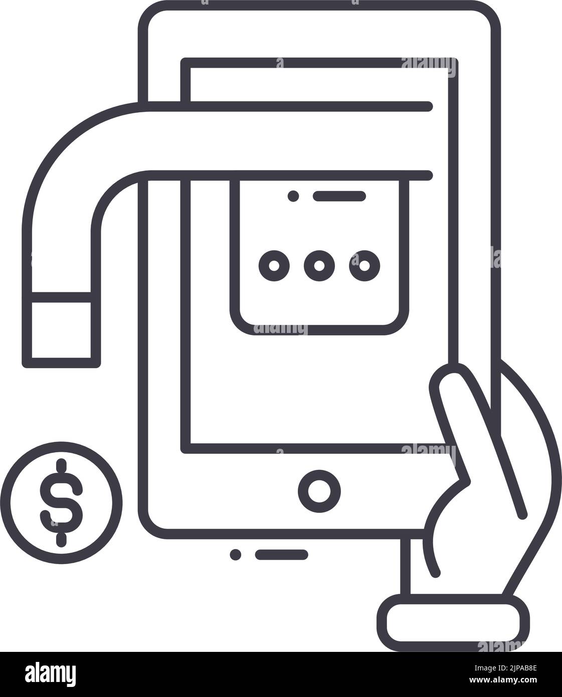 Online Making Money Line Icon Outline Symbol Vector Illustration