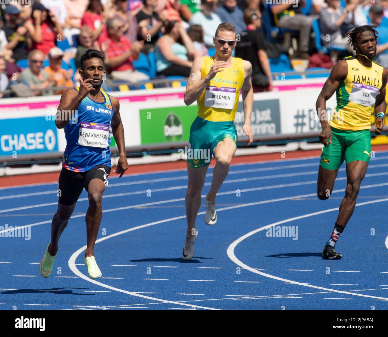 Kalinga Hewa-Kumarage of Sri Lanka competing in the men's 400m heats at ...