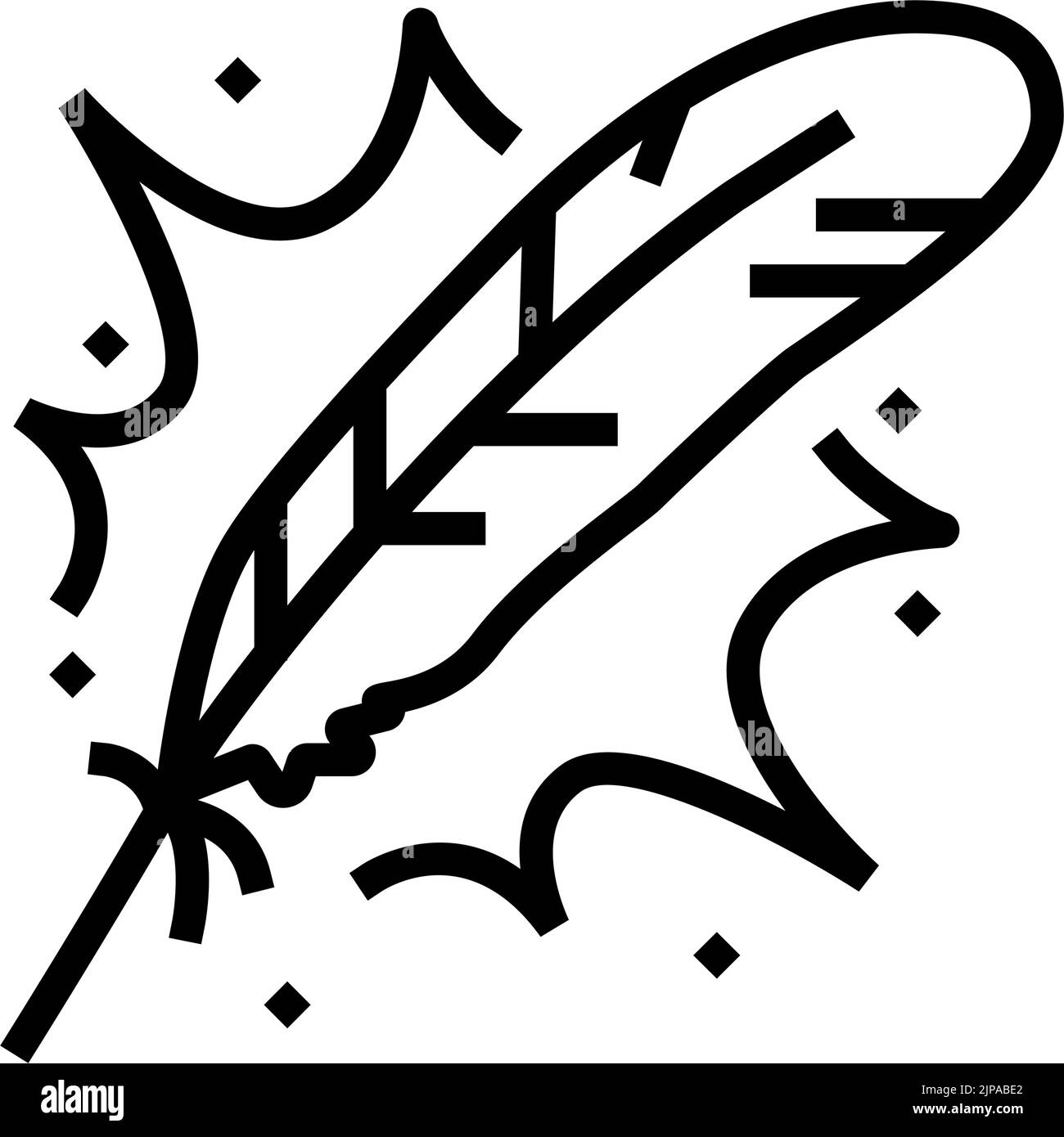 angel feather soft fluffy line icon vector illustration Stock Vector ...