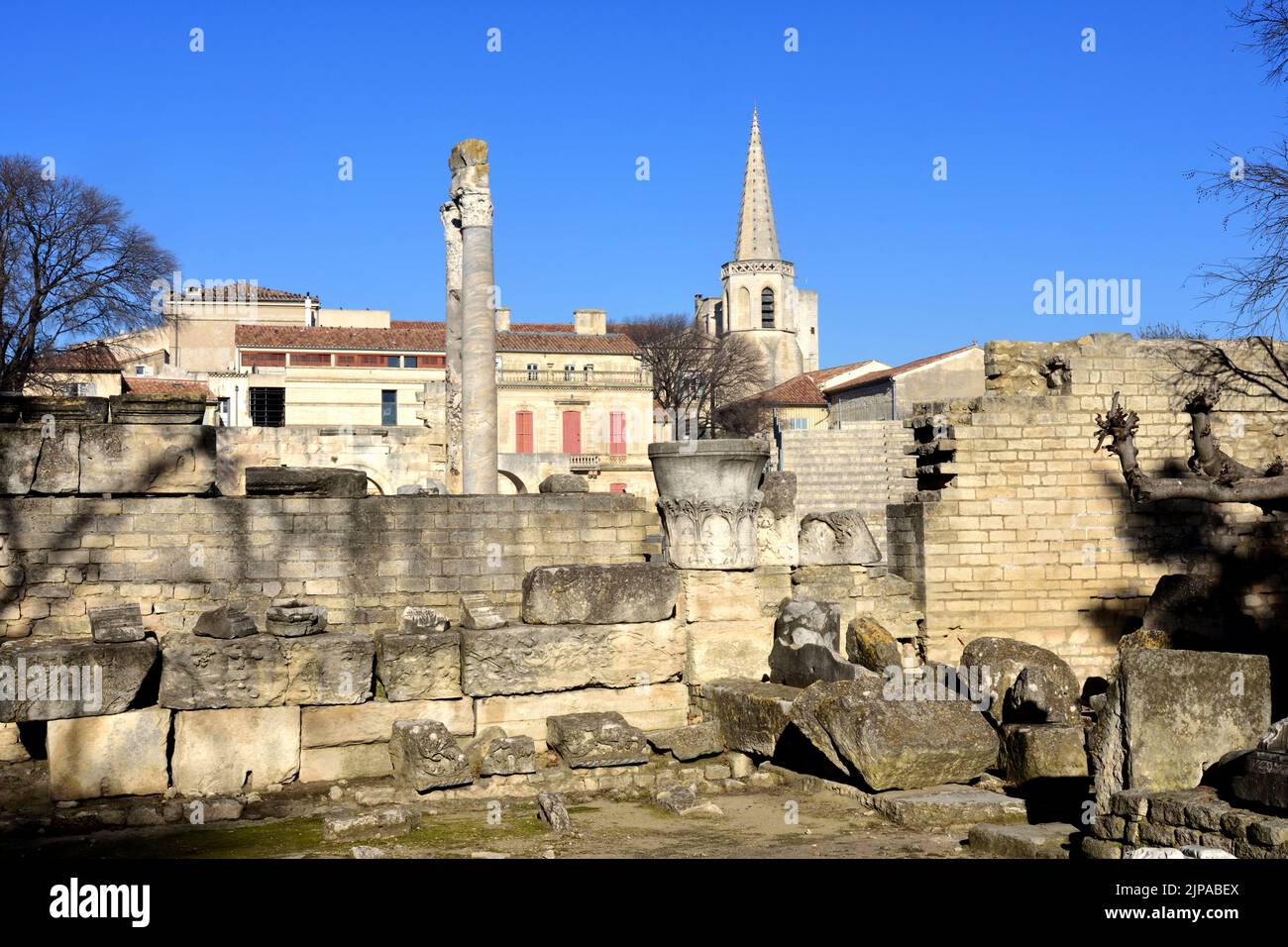 Roman amphitheater in Arles, France Stock Photo - Alamy