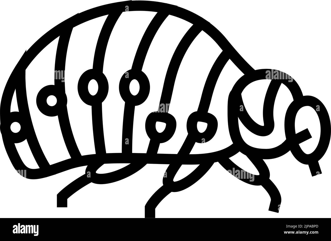red larva colorado beetle line icon vector illustration Stock Vector ...