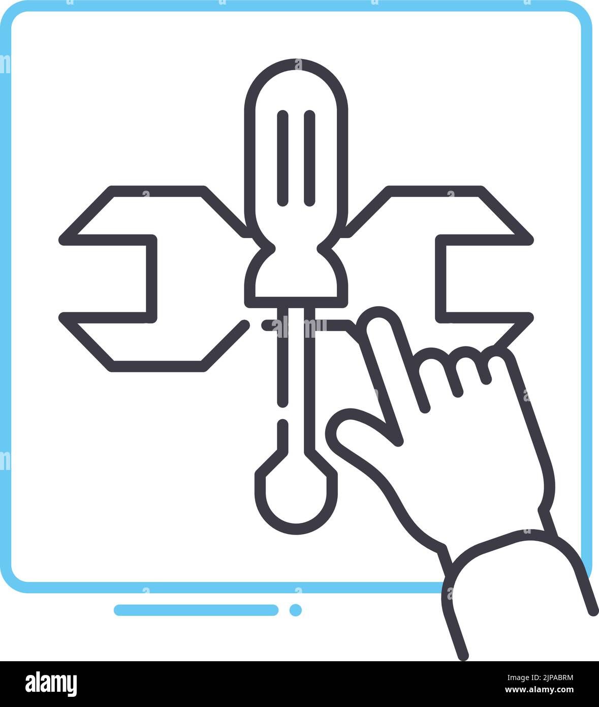 technical tools line icon, outline symbol, vector illustration, concept ...