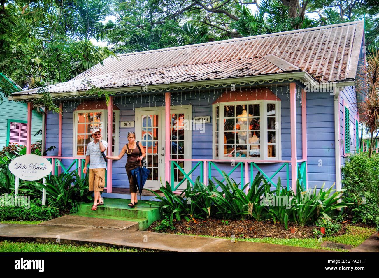 Chattel Village Shopping Center,Holetown, Barbados Karibik Stock Photo ...