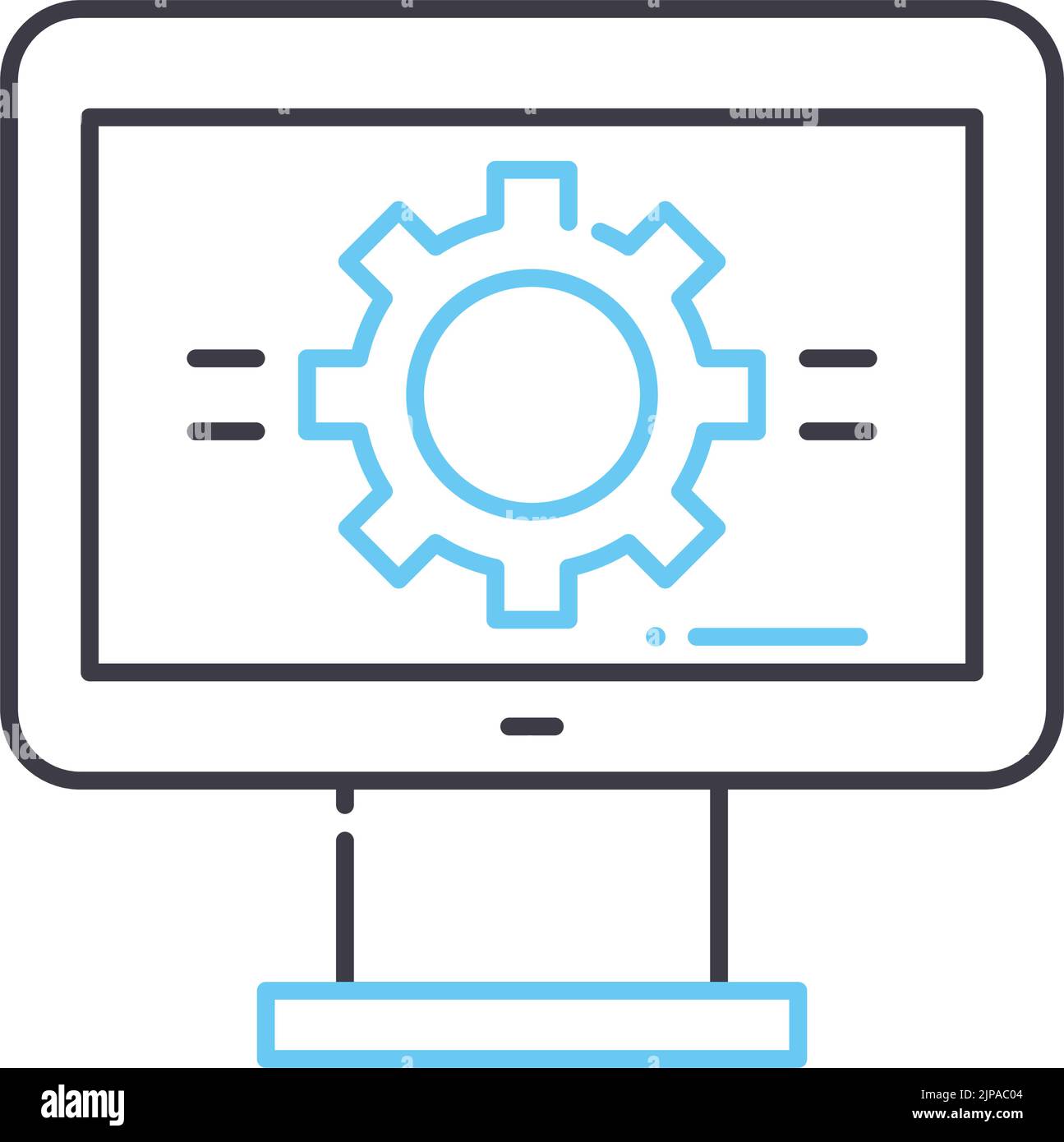 tech support line icon, outline symbol, vector illustration, concept ...
