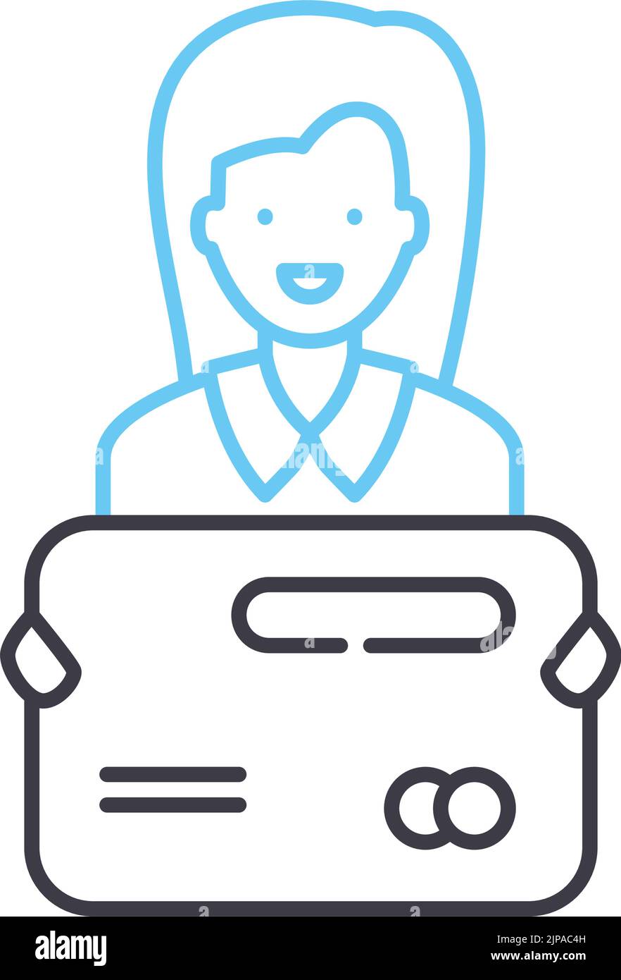youth line icon, outline symbol, vector illustration, concept sign ...