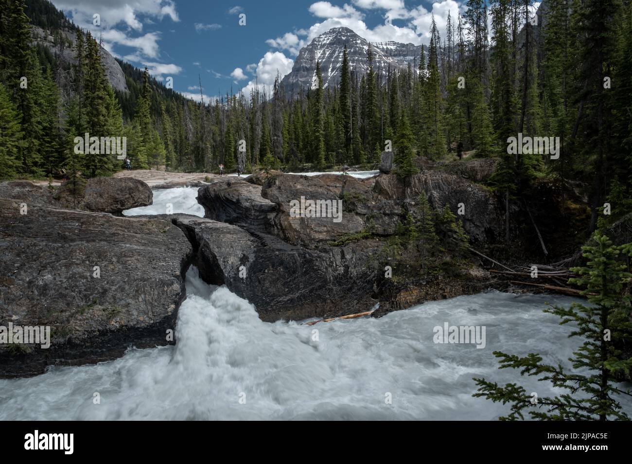 Strong flow through the rocks in Canada at natural bridge Stock Photo ...