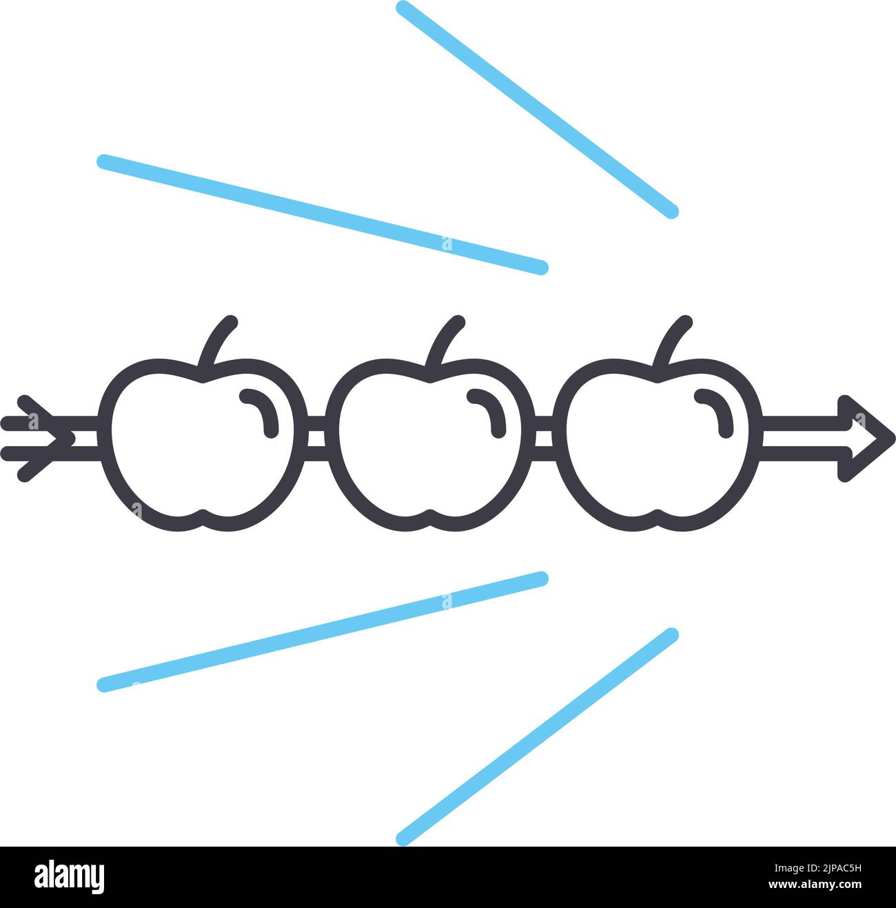 succesful aimed shot line icon, outline symbol, vector illustration ...